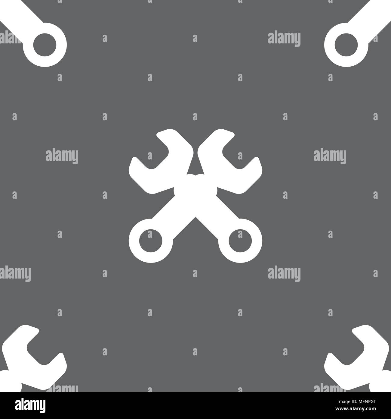 Wrench key sign icon. Service tool symbol. Seamless pattern on a gray ...