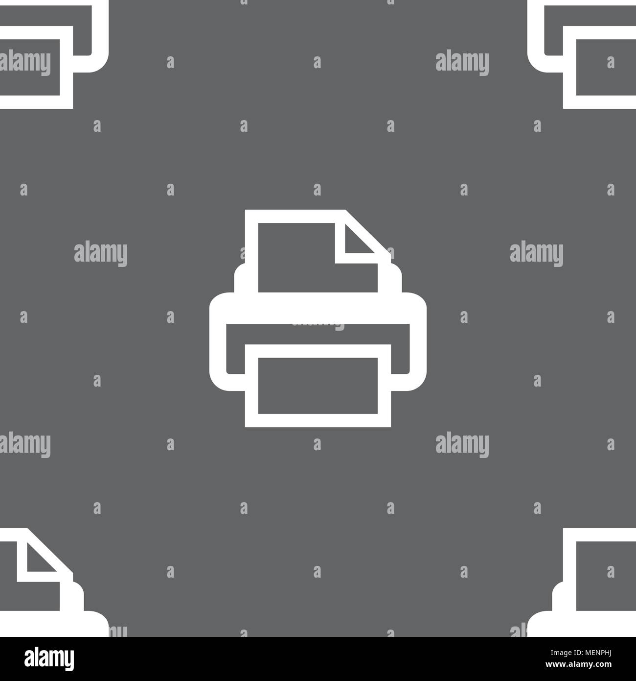 Print sign icon. Printing symbol. Seamless pattern on a gray background ...