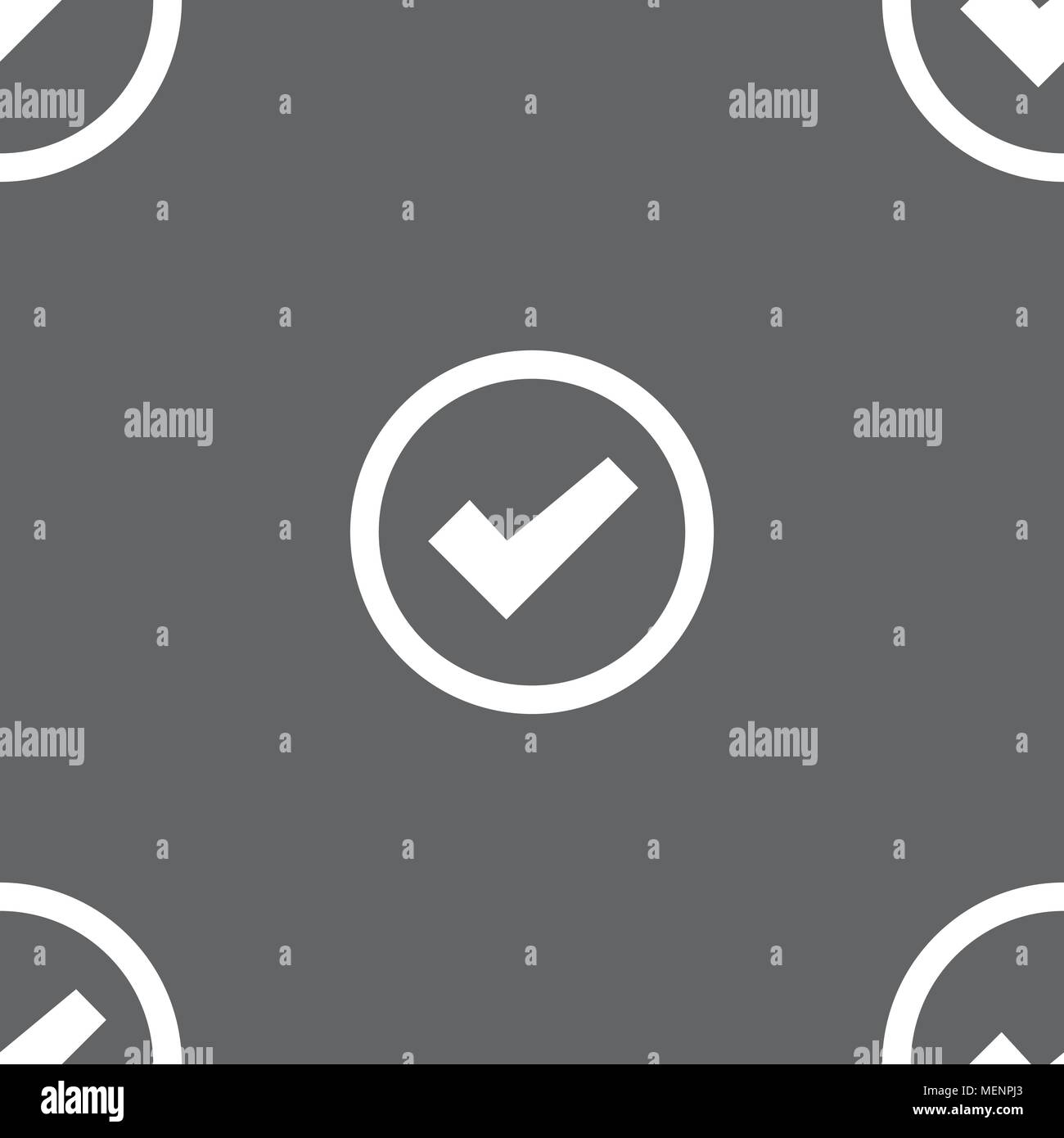 Check mark sign icon . Confirm approved symbol. Seamless pattern on a ...