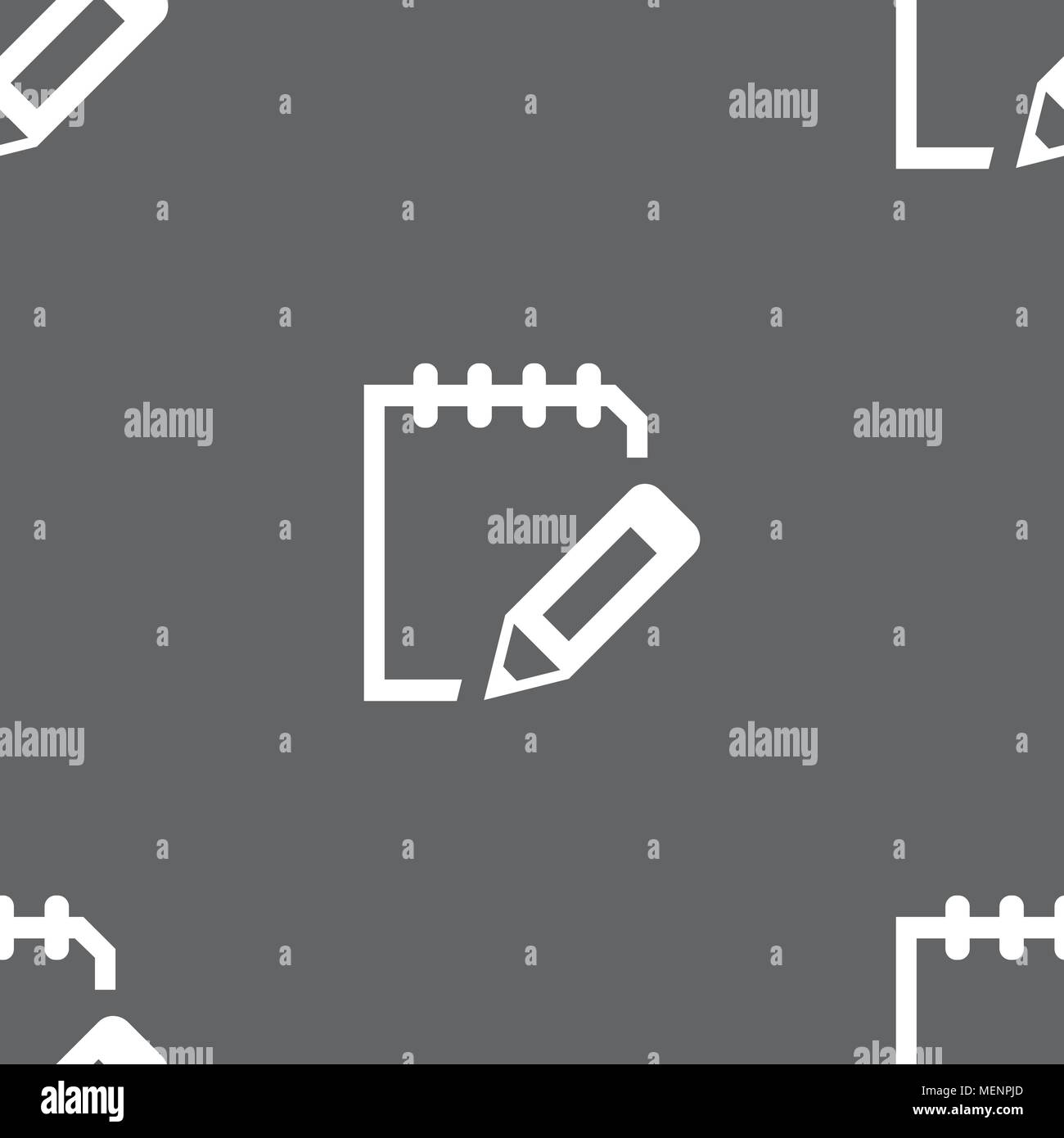 Edit document sign icon. Seamless pattern on a gray background. Vector ...