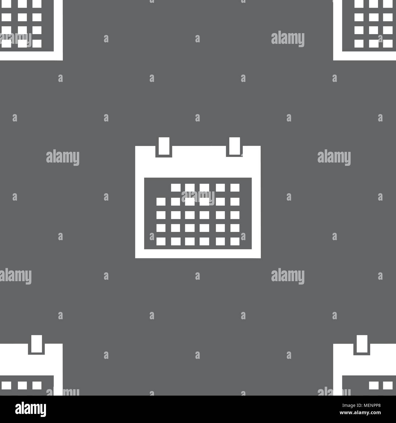 Calendar sign icon. days month symbol. Date button. Seamless pattern on ...