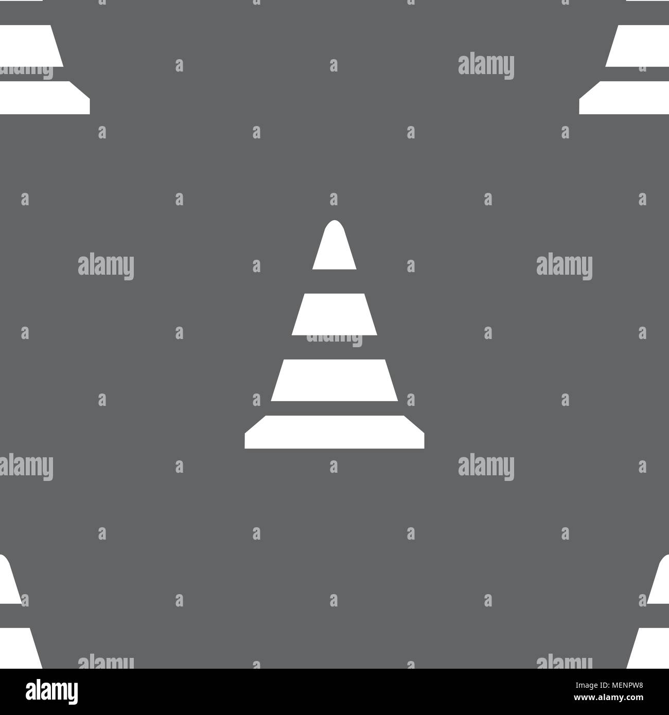 road cone icon. Seamless pattern on a gray background. Vector ...