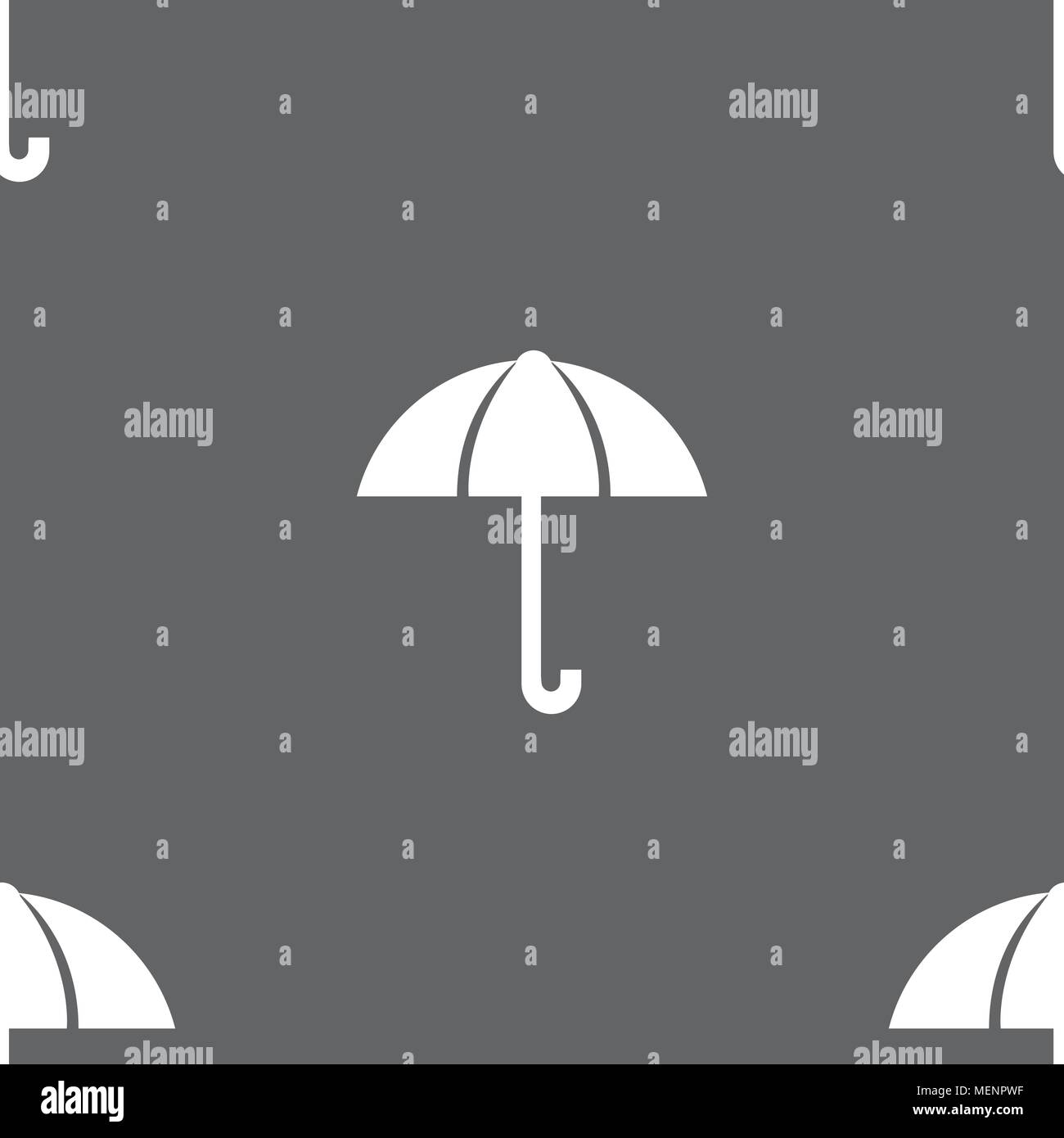 Umbrella sign icon. Rain protection symbol. Seamless pattern on a gray ...