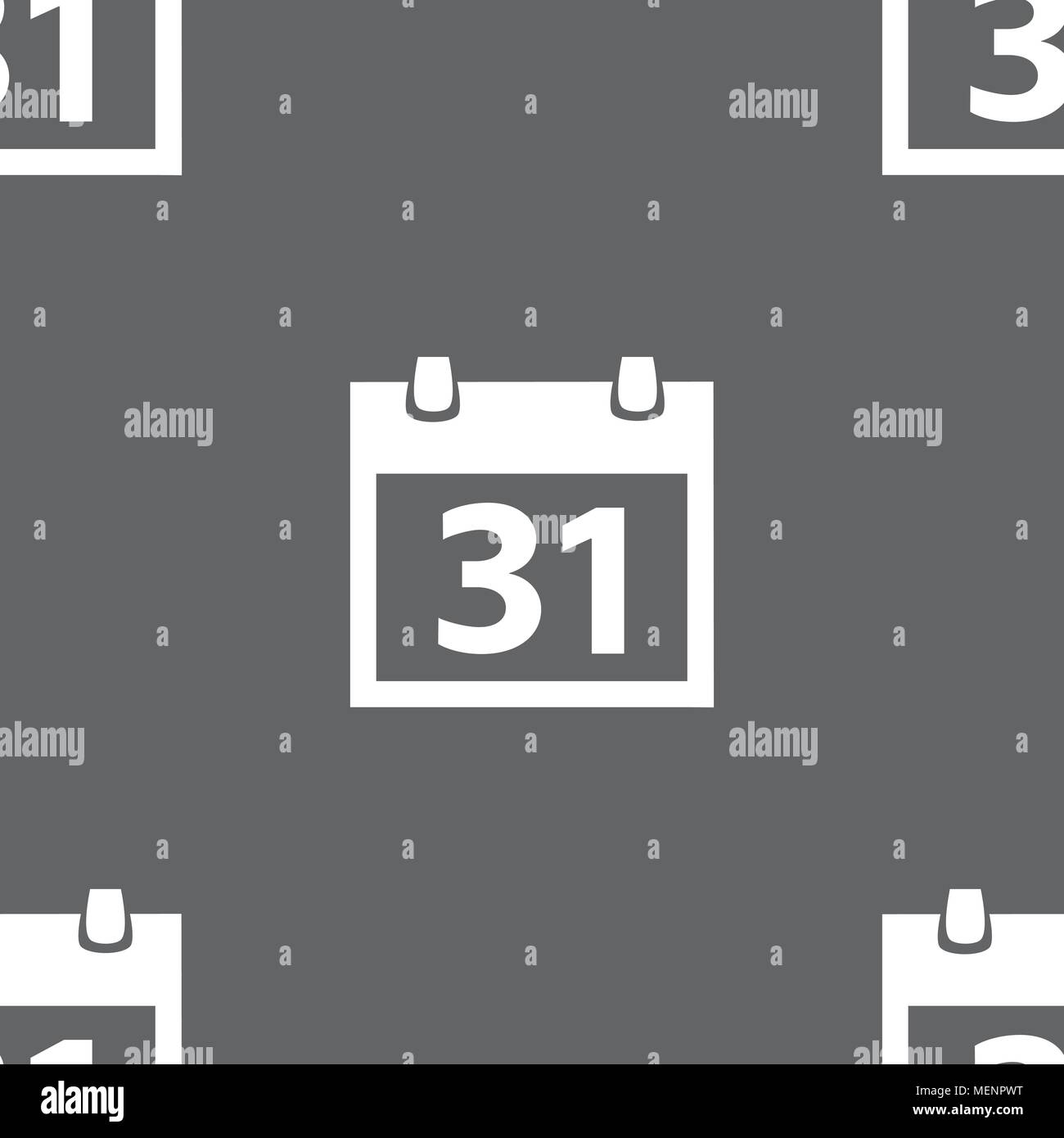 Calendar sign icon. 31 day month symbol. Date button. Seamless pattern ...