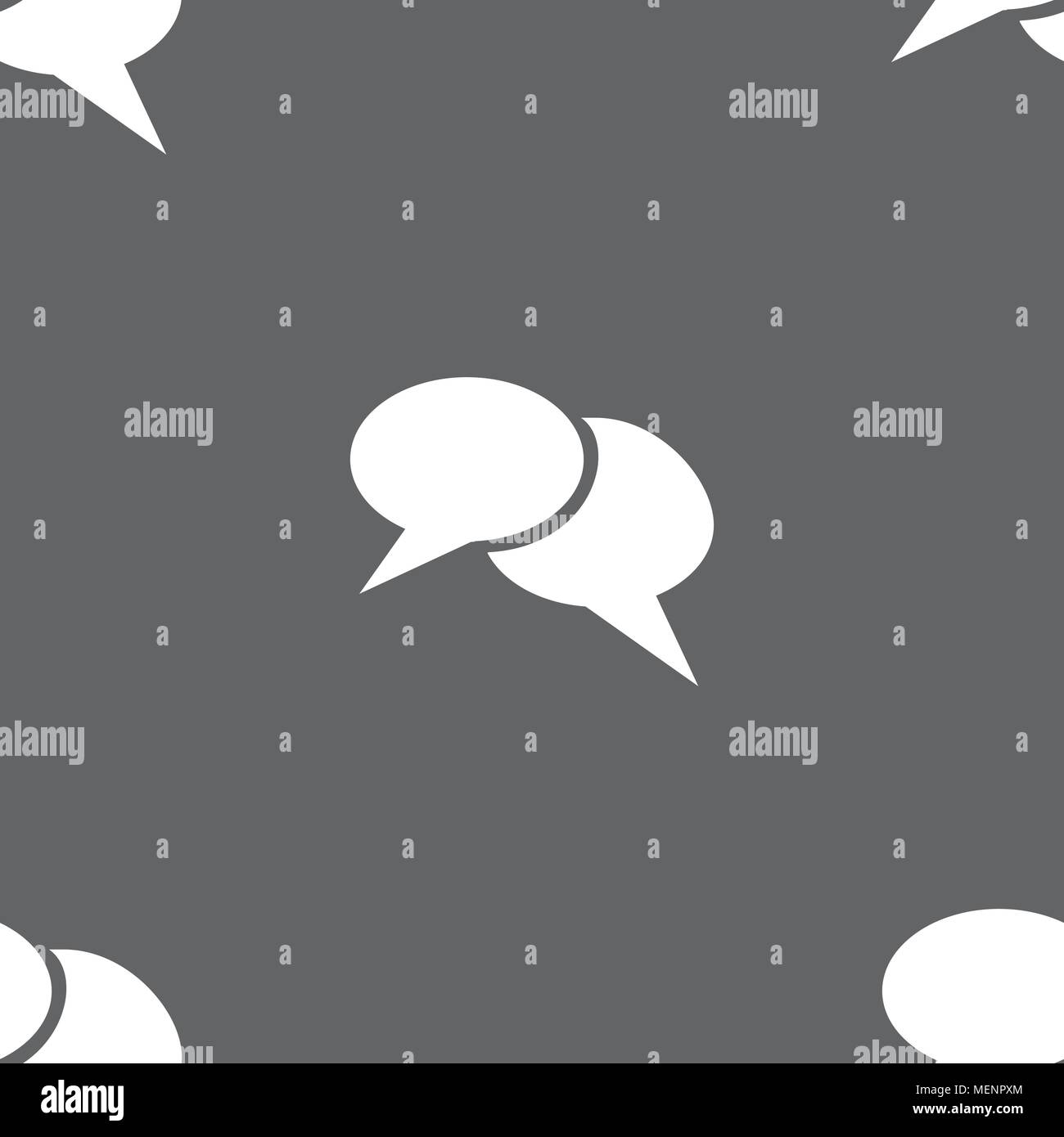 Speech bubble icons. Think cloud symbols. Seamless pattern on a gray ...