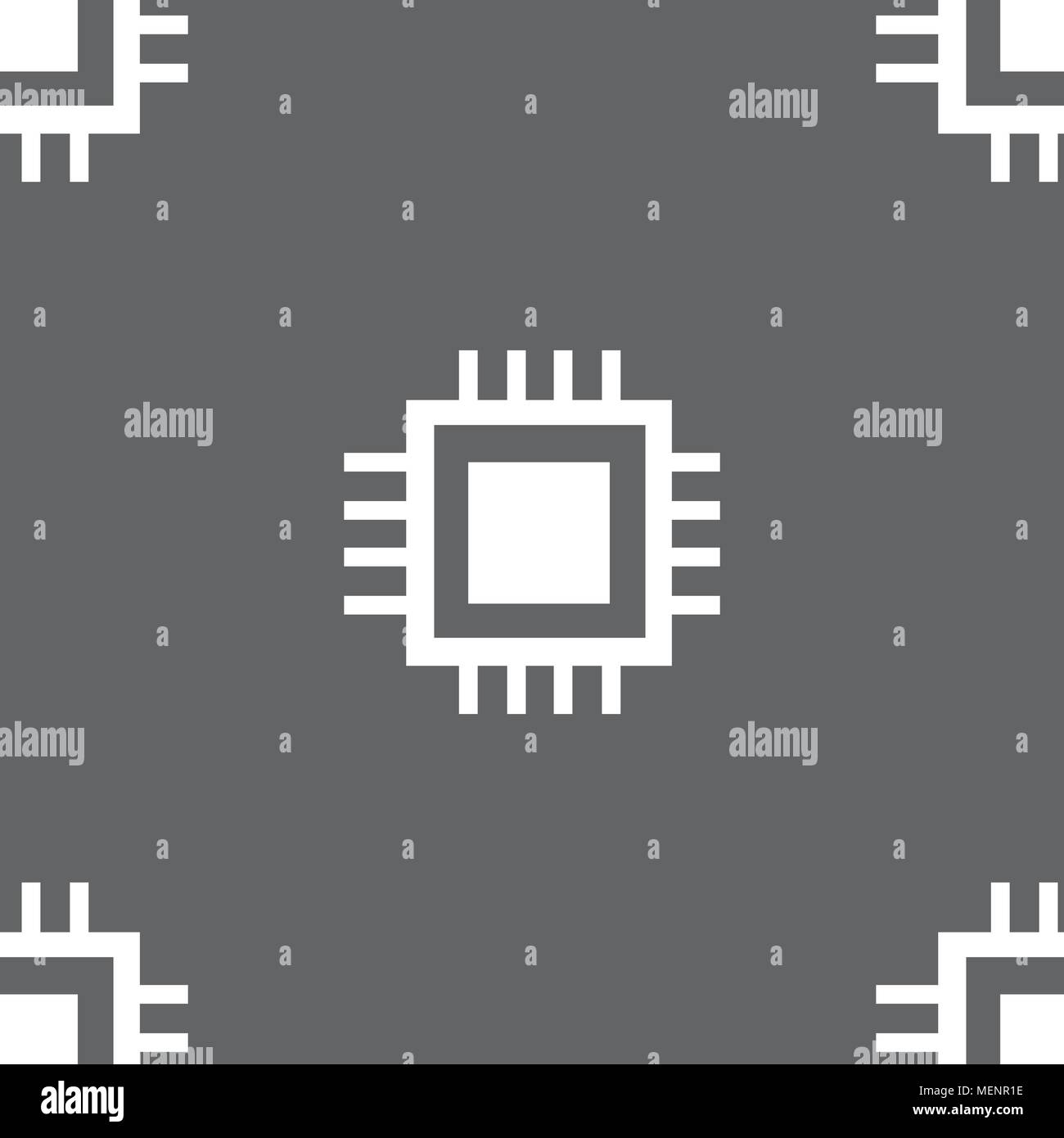 Central Processing Unit Icon. Technology scheme circle symbol. Seamless ...