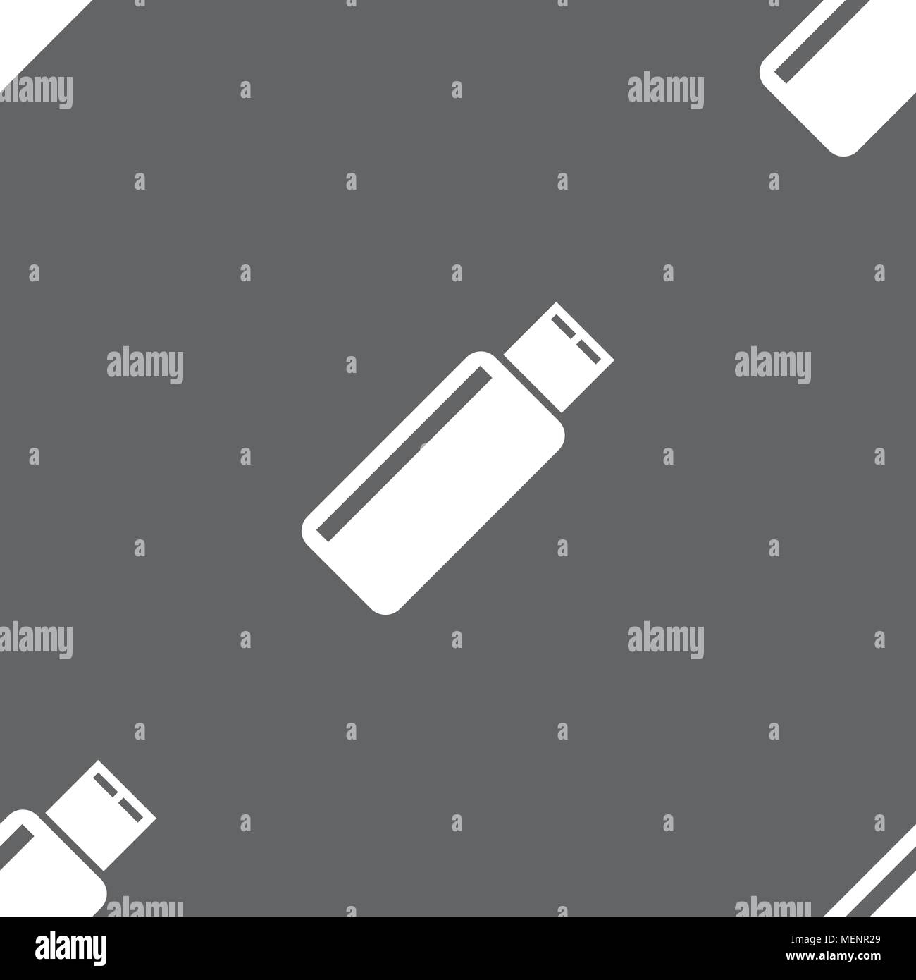 Usb sign icon. Usb flash drive stick symbol. Seamless pattern on a gray ...