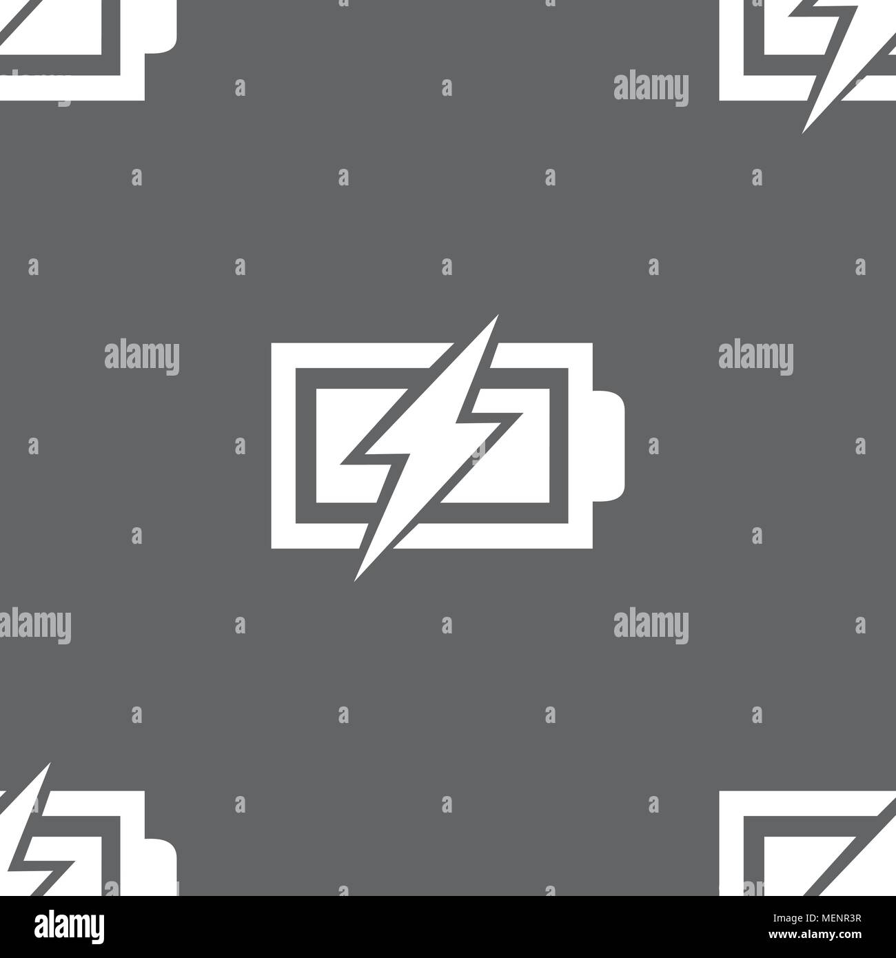 Battery charging sign icon. Lightning symbol. Seamless pattern on a ...