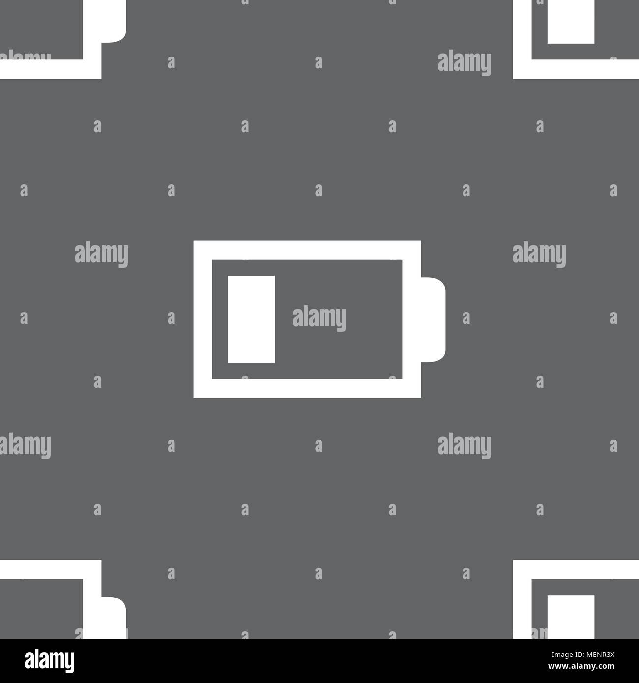 Battery low level sign icon. Electricity symbol. Seamless pattern on a ...