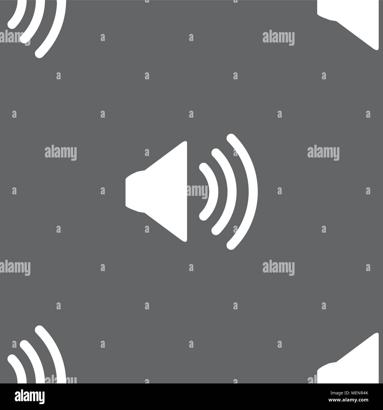 Speaker volume sign icon. Sound symbol. Seamless pattern on a gray ...