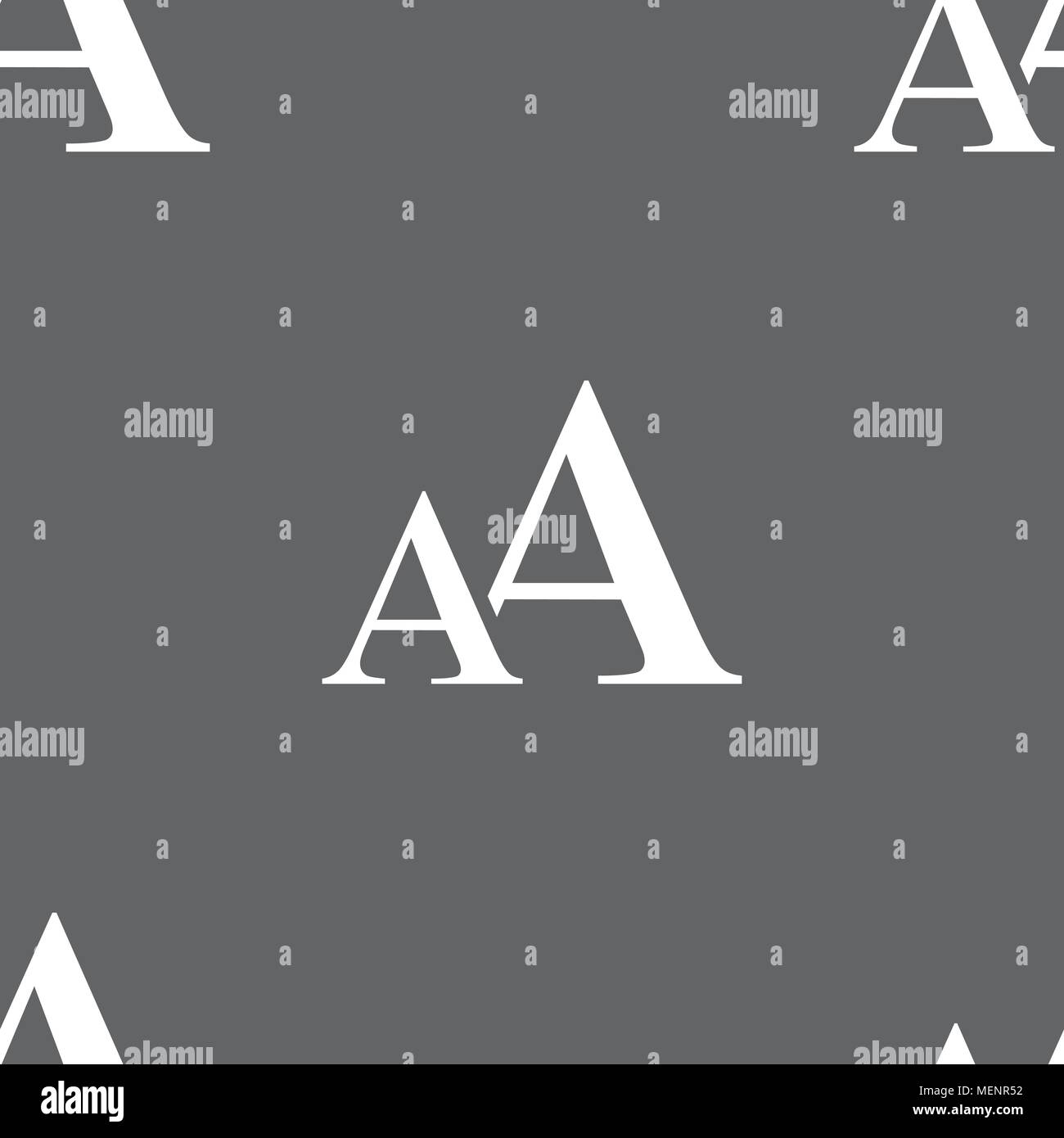 Enlarge font, AA icon sign. Seamless pattern on a gray background ...