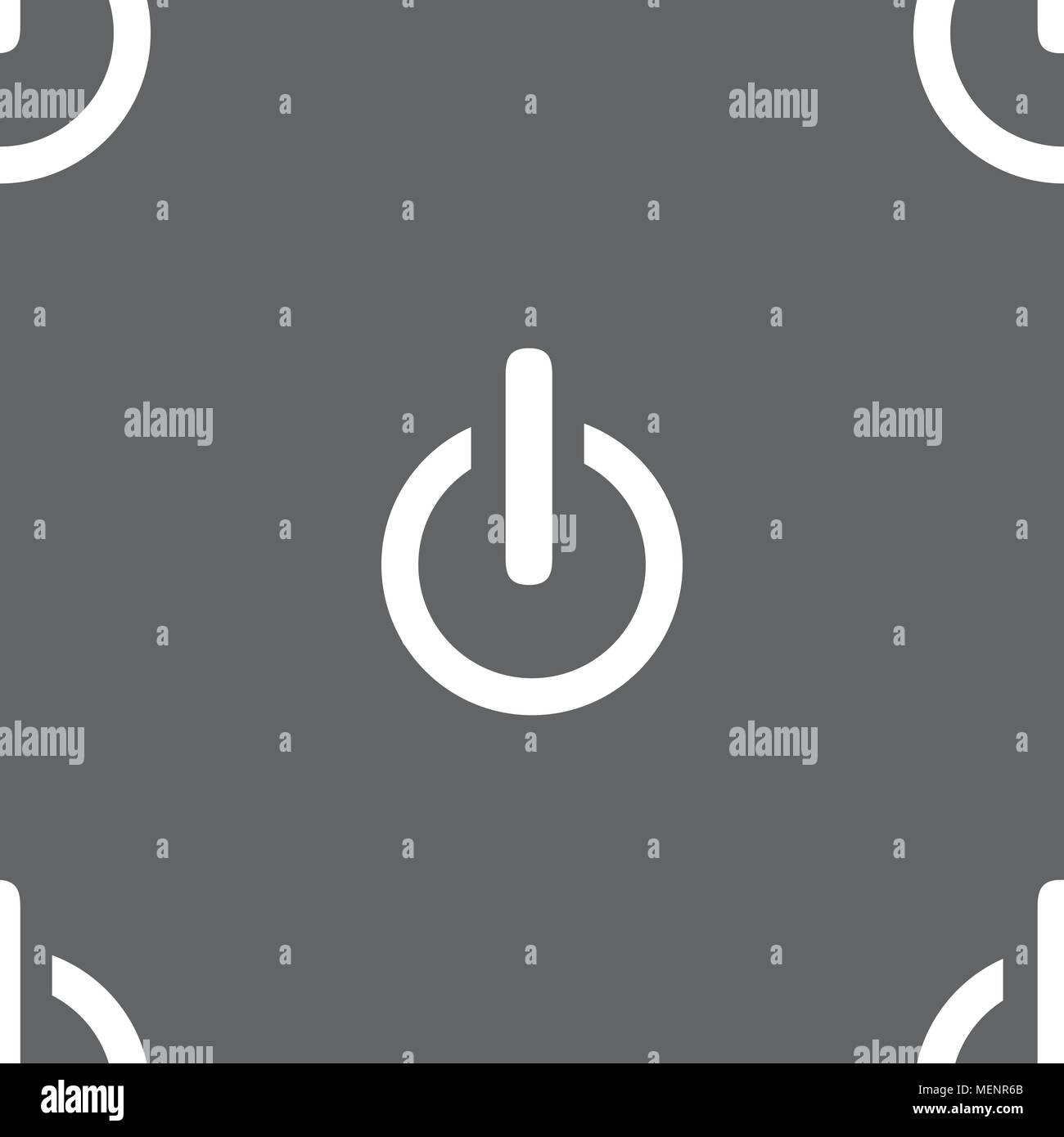 Power sign icon. Switch on symbol. Seamless pattern on a gray ...