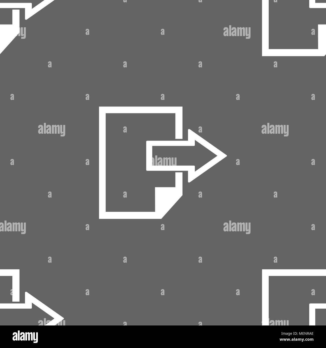 Export file icon. File document symbol. Seamless pattern on a gray ...