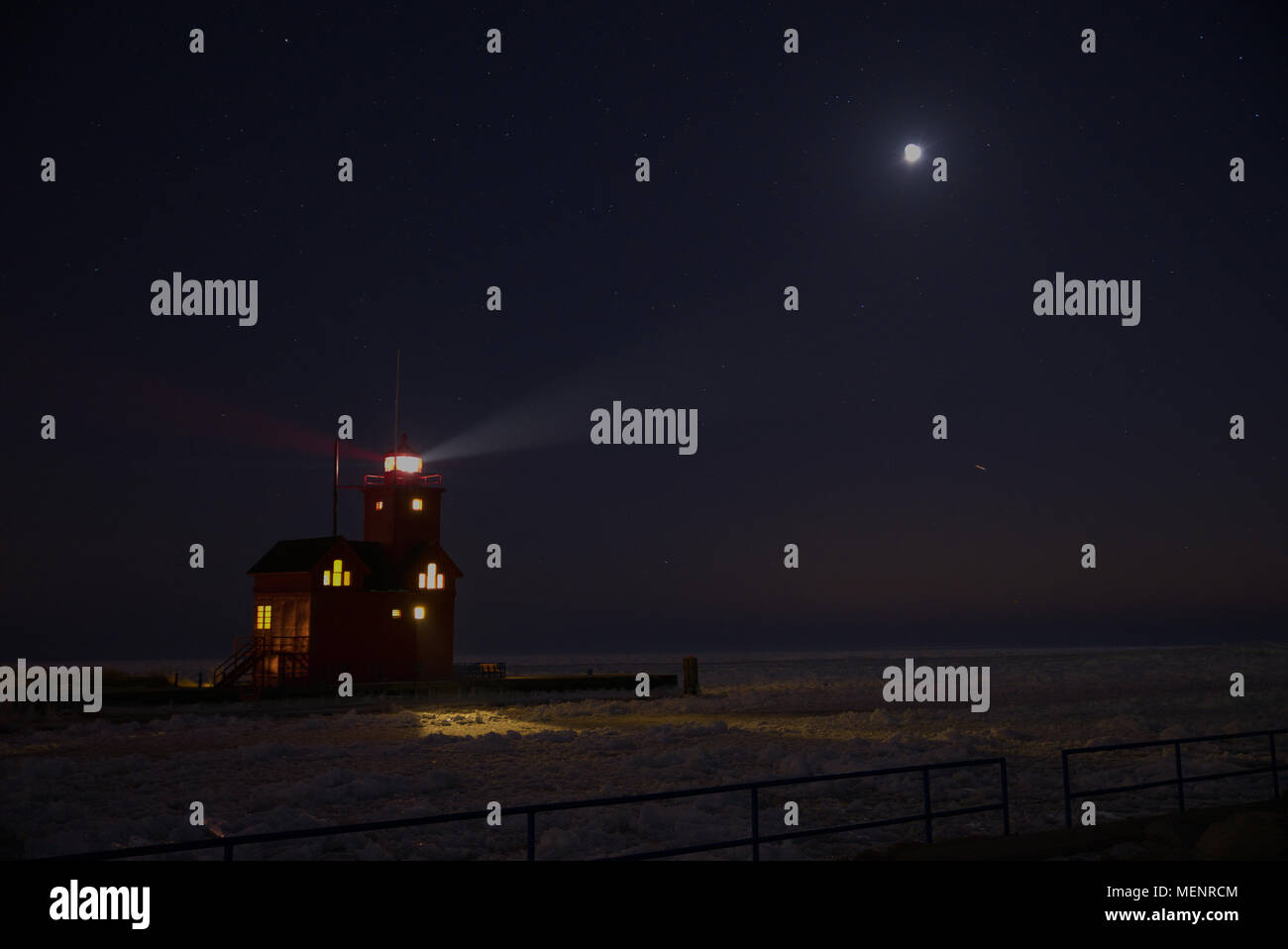 Big Red light house at Holland Michigan State Park Stock Photo - Alamy