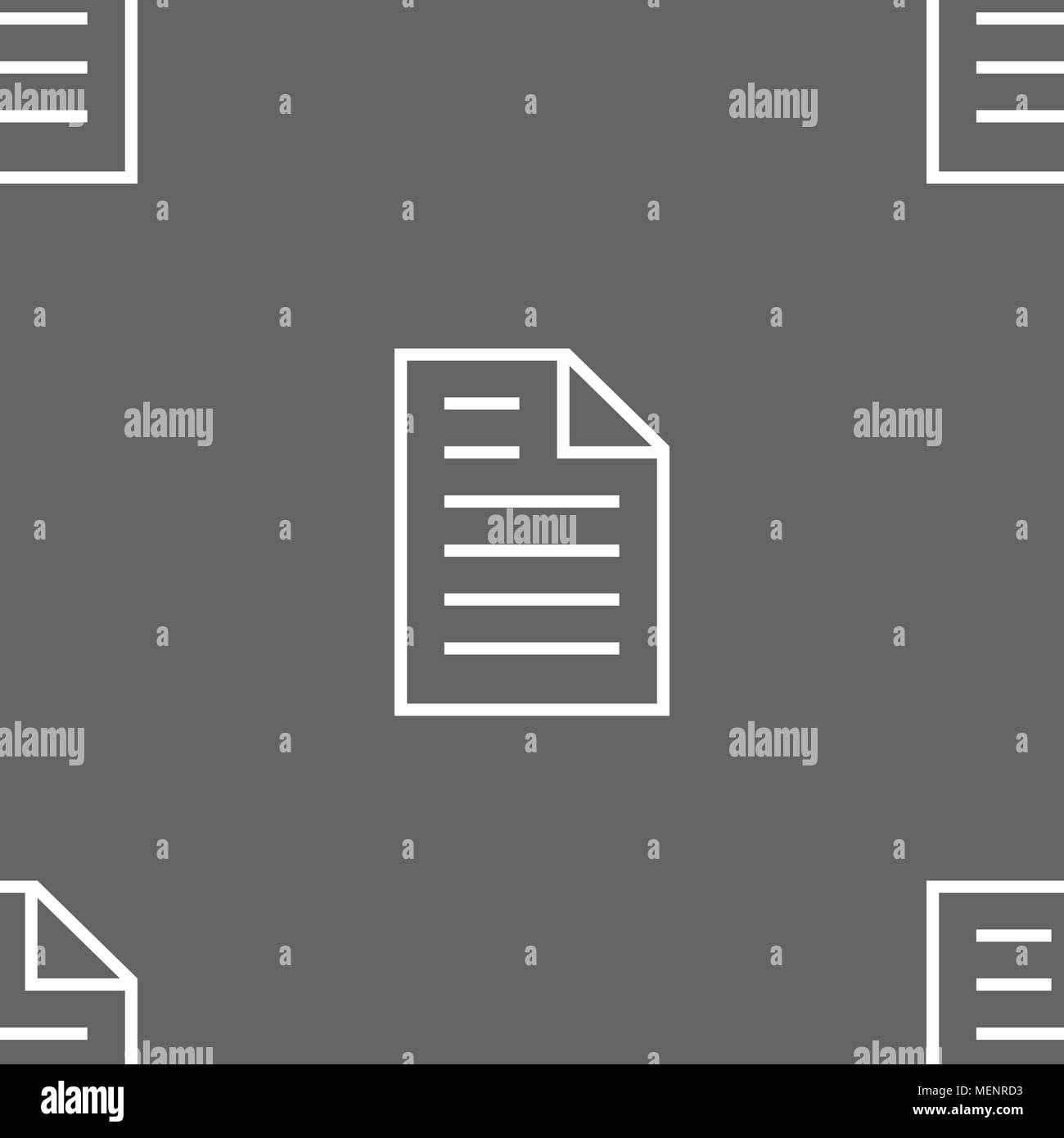 Text file sign icon. File document symbol. Seamless pattern on a gray ...