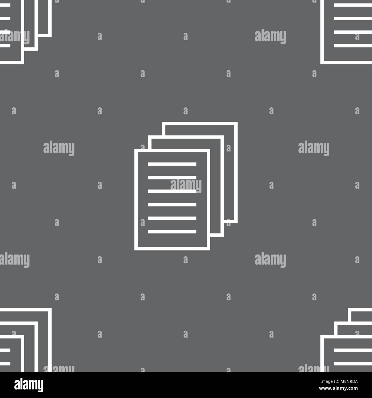 Copy File Sign Icon Duplicate Document Symbol Seamless Pattern On A