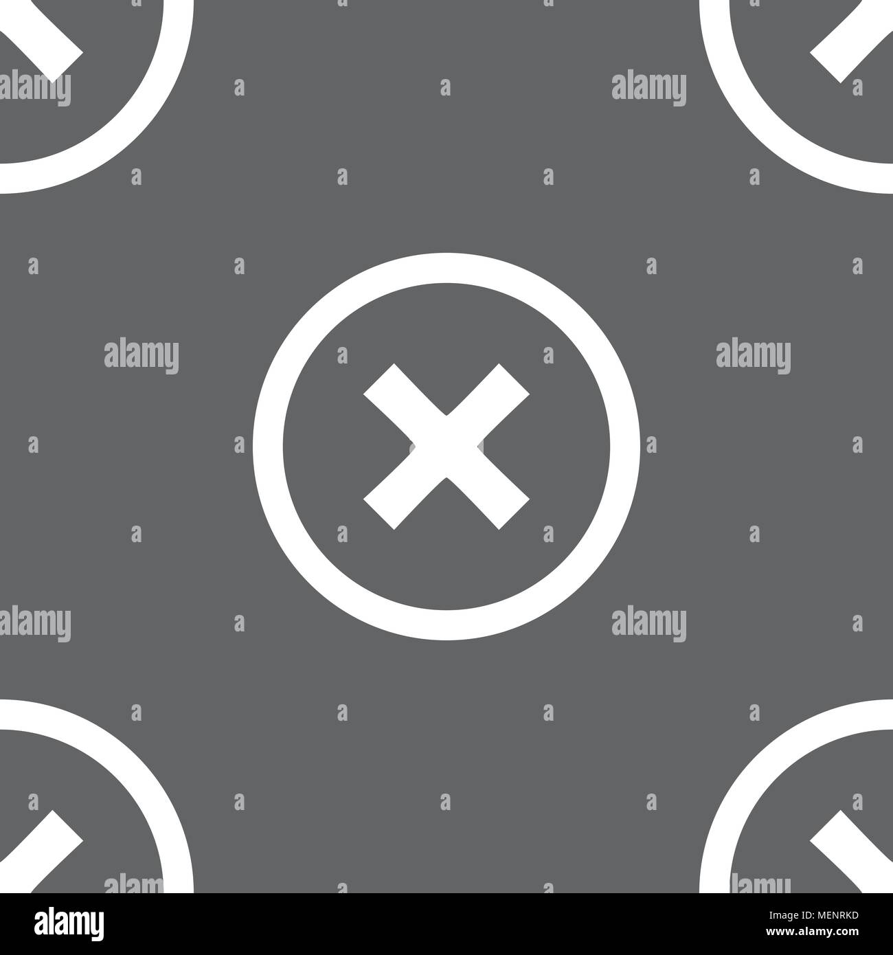 Cancel icon. no sign. Seamless pattern on a gray background. Vector ...