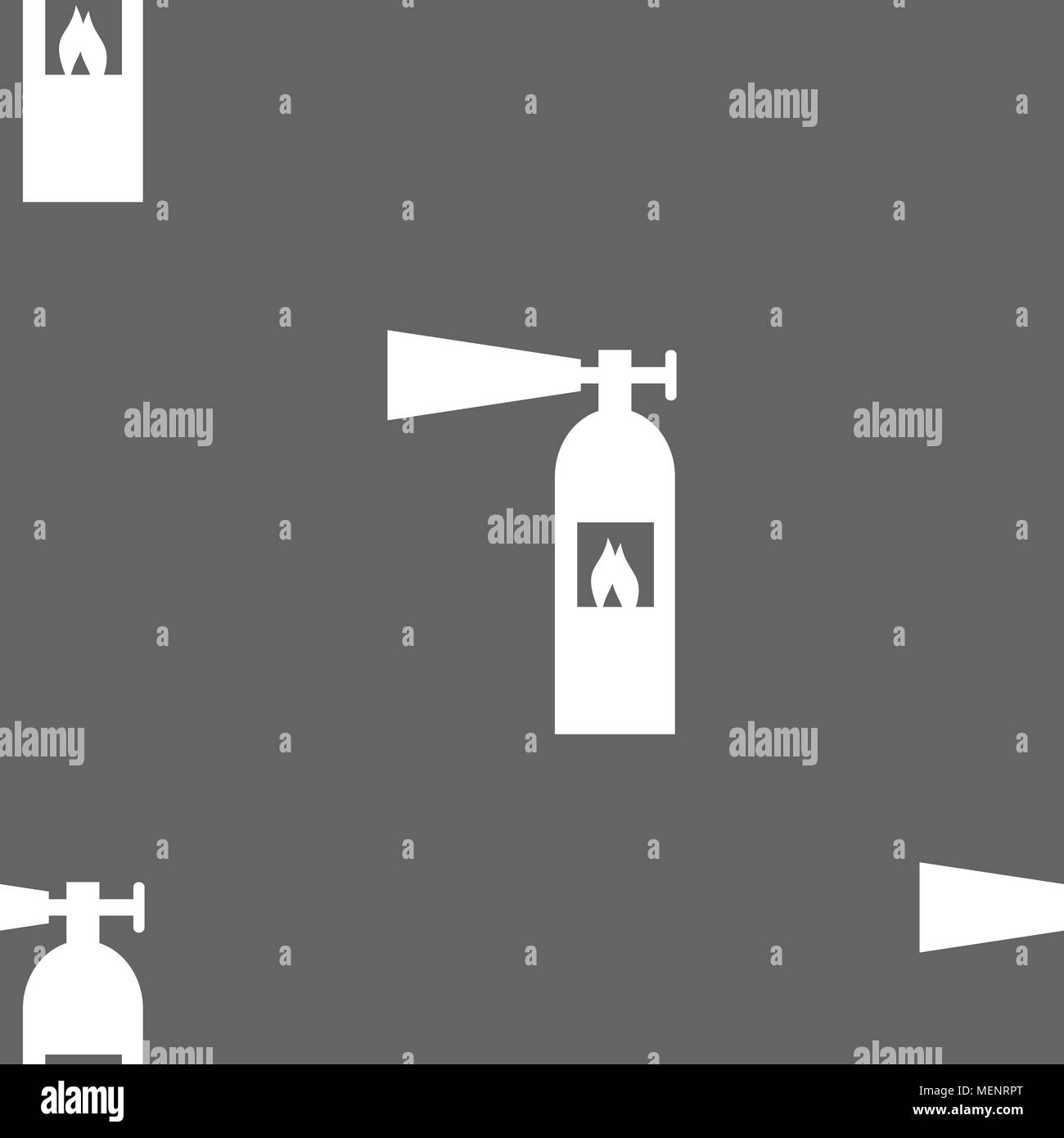 fire extinguisher icon sign. Seamless pattern on a gray background ...