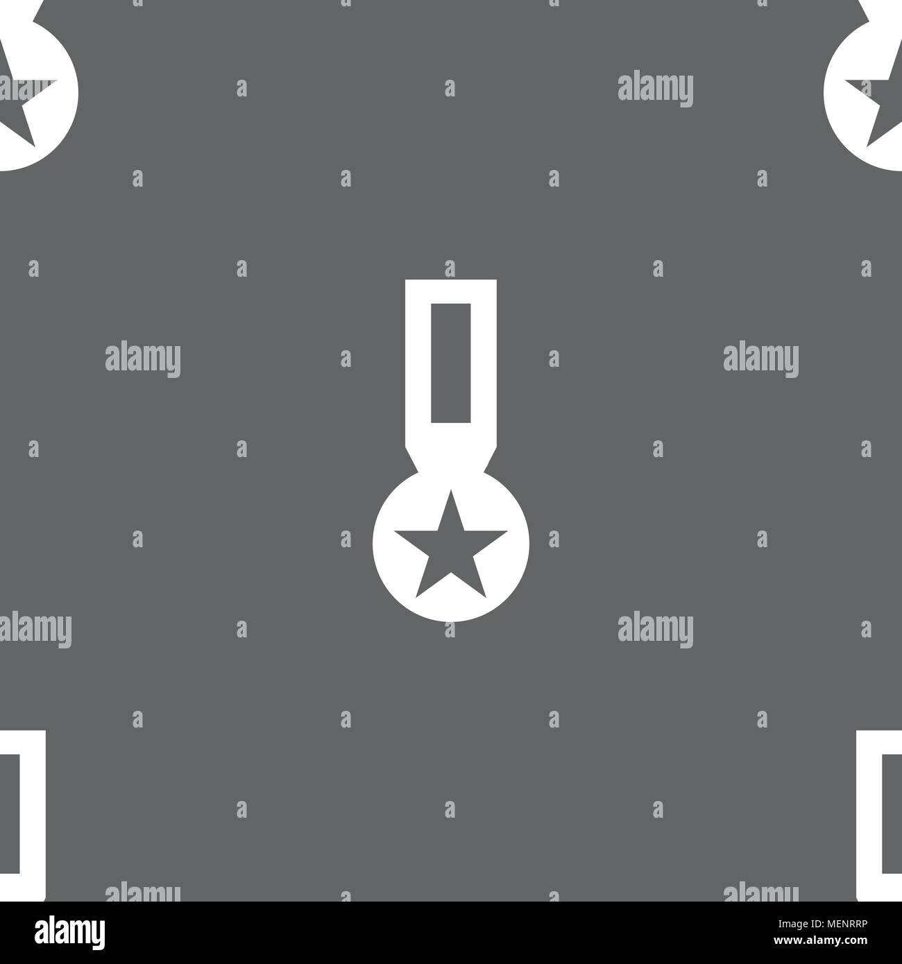 Award, Medal of Honor icon sign. Seamless pattern on a gray background ...
