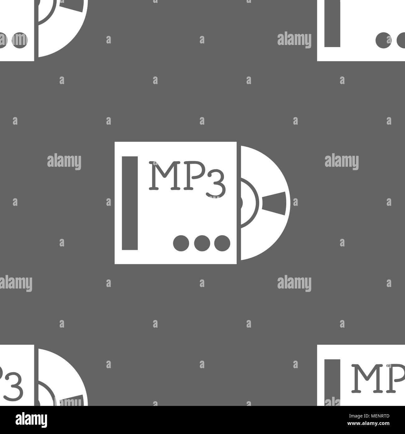 mp3 player icon sign. Seamless pattern on a gray background. Vector ...