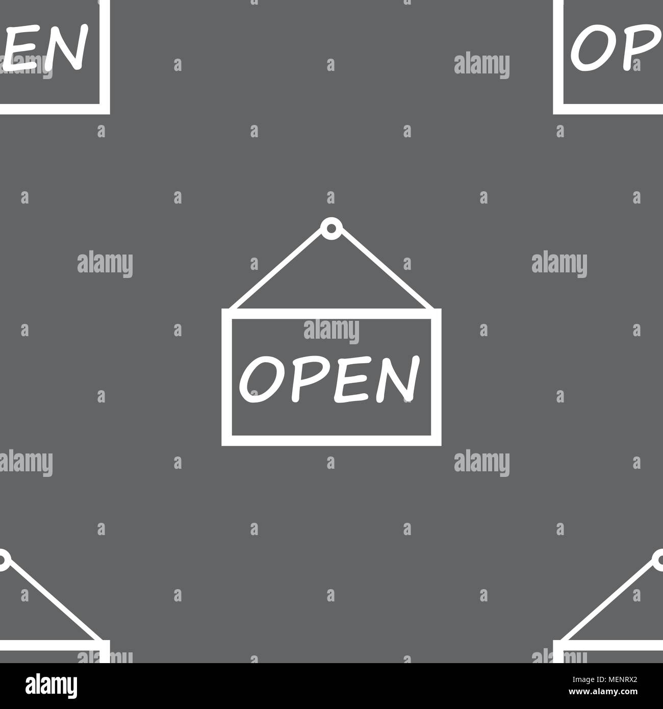 open icon sign. Seamless pattern on a gray background. Vector ...