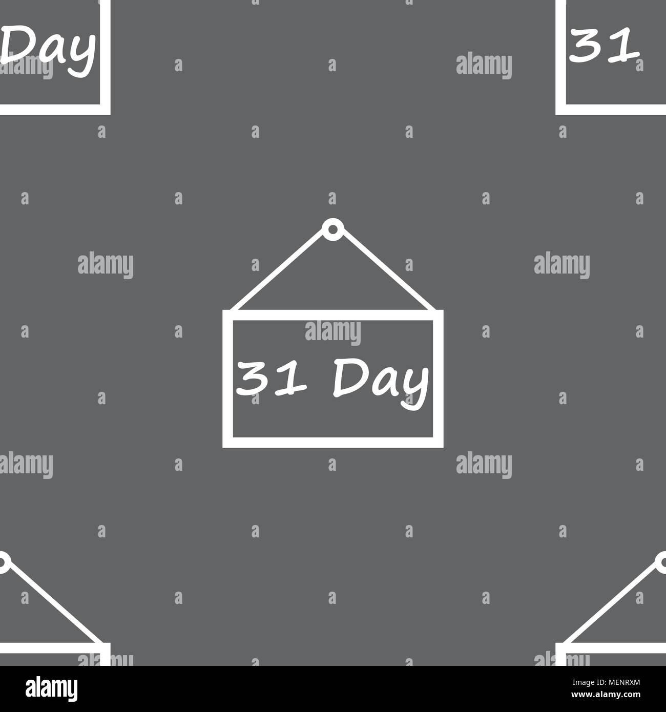 Calendar day, 31 days icon sign. Seamless pattern on a gray background ...
