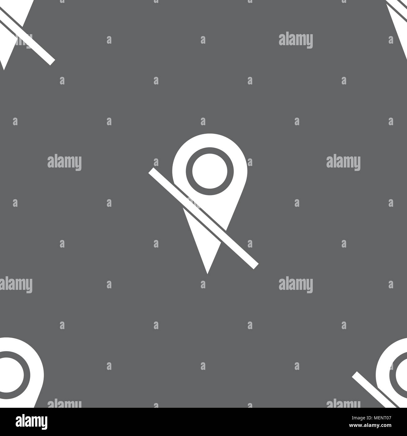Map pointer icon sign. Seamless pattern on a gray background. Vector ...