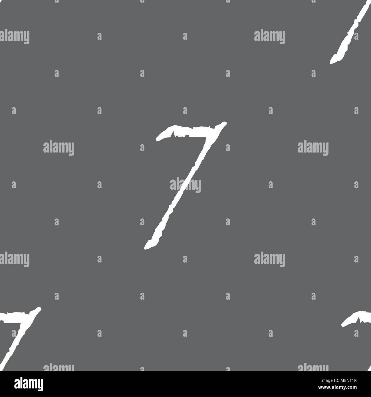 number seven icon sign. Seamless pattern on a gray background. Vector ...