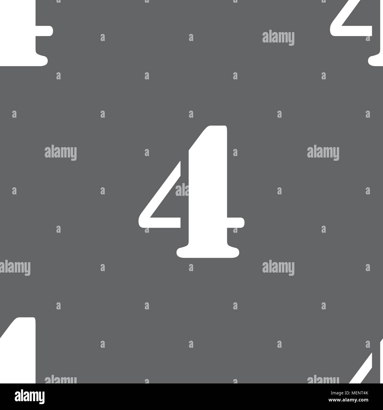 number four icon sign. Seamless pattern on a gray background. Vector ...