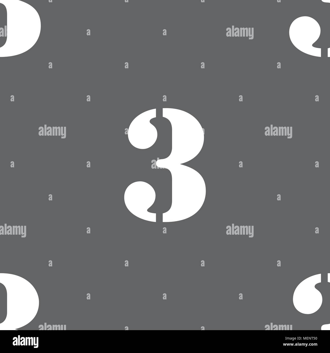 Third place award sign. Winner symbol. Step three. Seamless pattern on ...