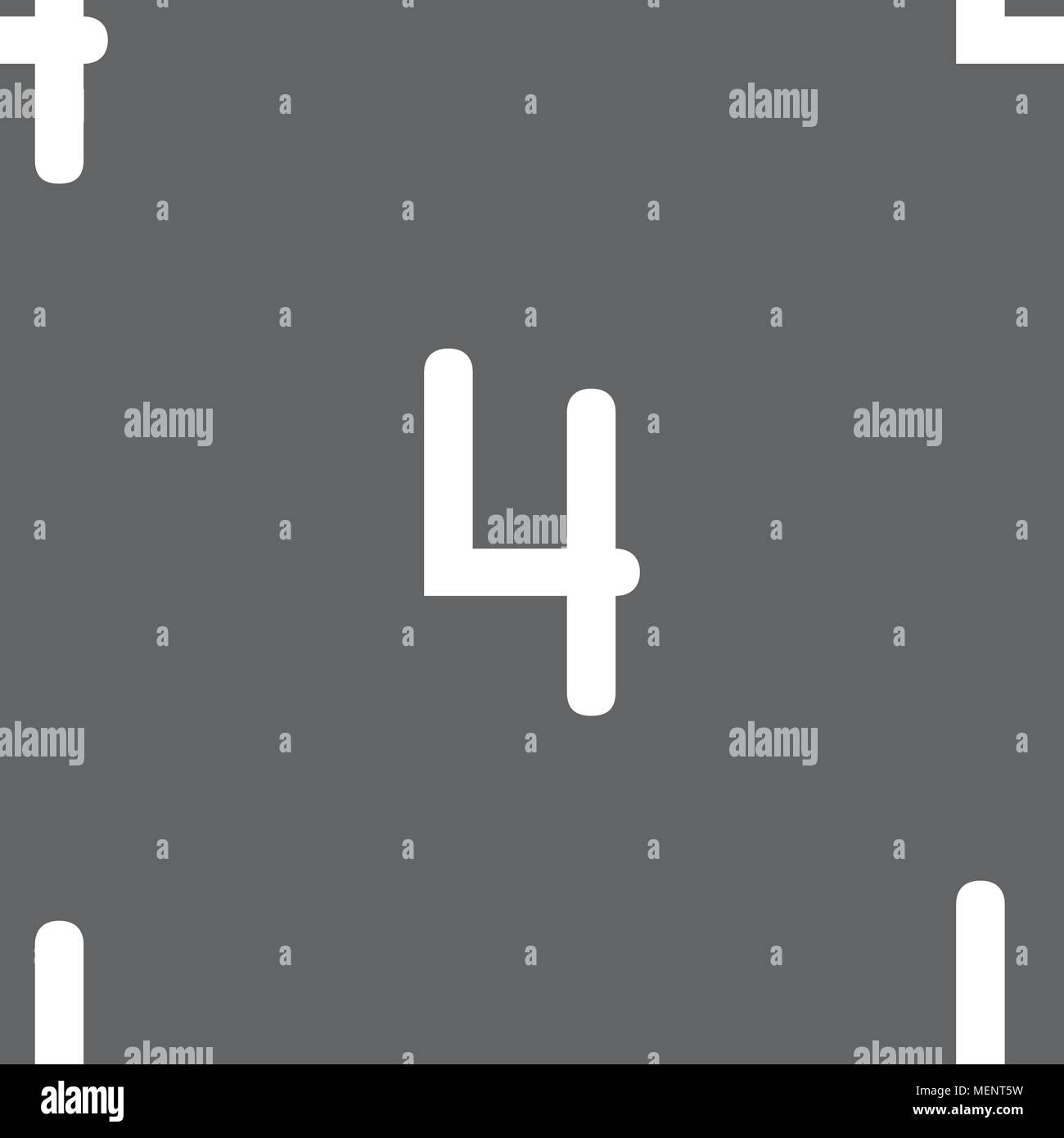 number four icon sign. Seamless pattern on a gray background. Vector ...