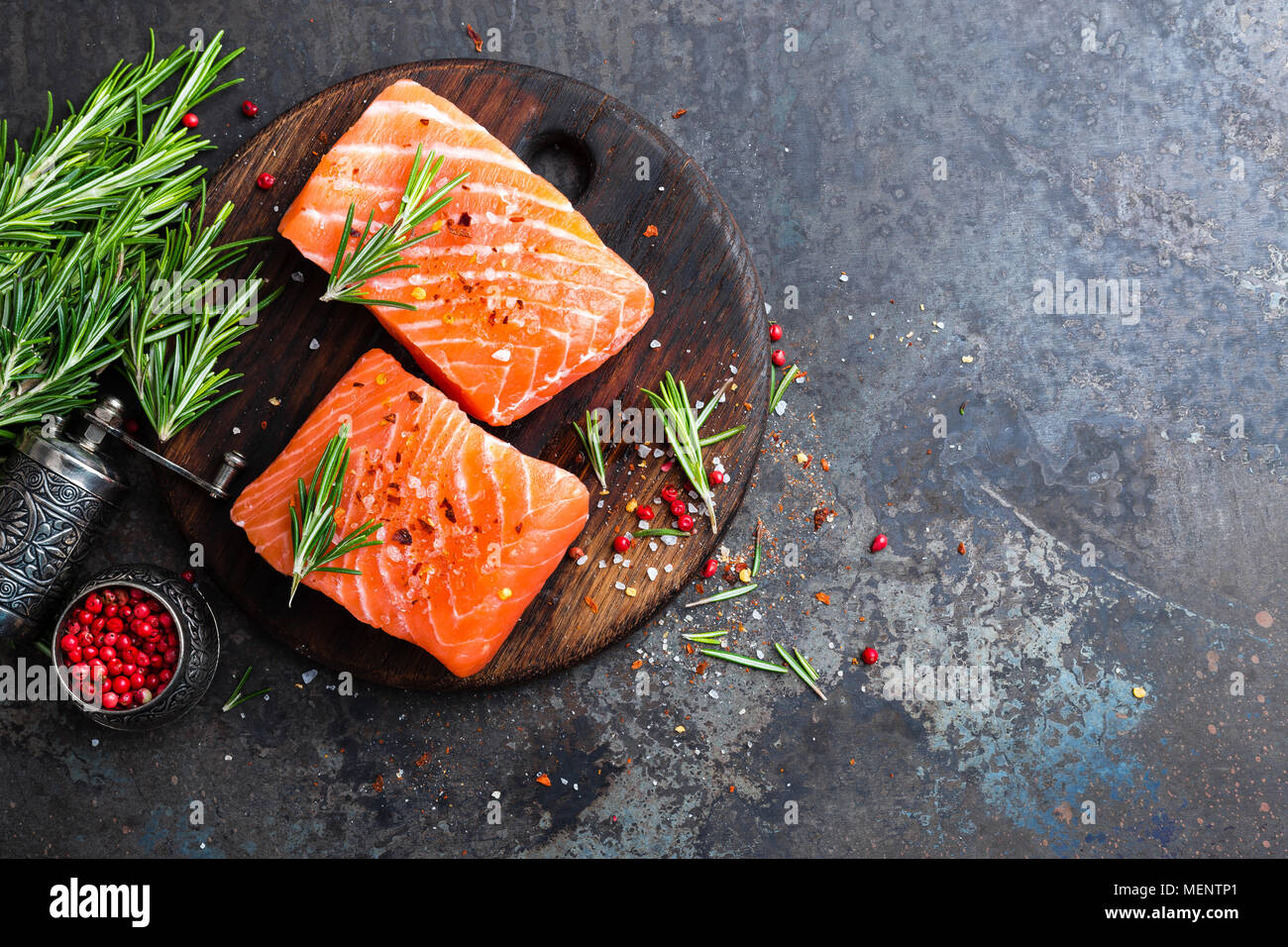 Salmon. Fresh salmon fish. Raw salmon fish fillet Stock Photo - Alamy