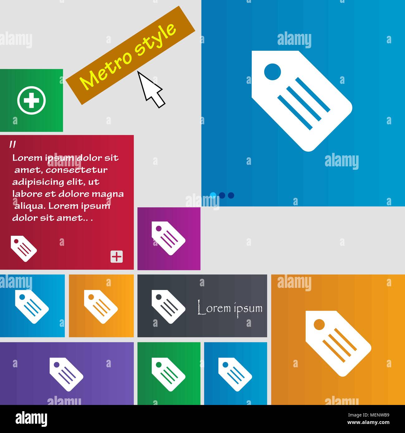 Web stickers, tags and banners icon sign. buttons. Modern interface website buttons with cursor ...