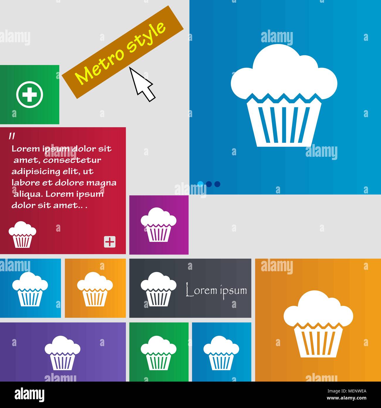 Cake Icon Sign Buttons Modern Interface Website Buttons With Cursor Pointer Vector