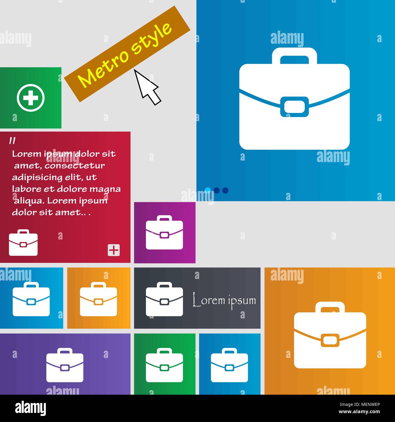 suitcase icon sign. buttons. Modern interface website buttons with cursor pointer. Vector ...