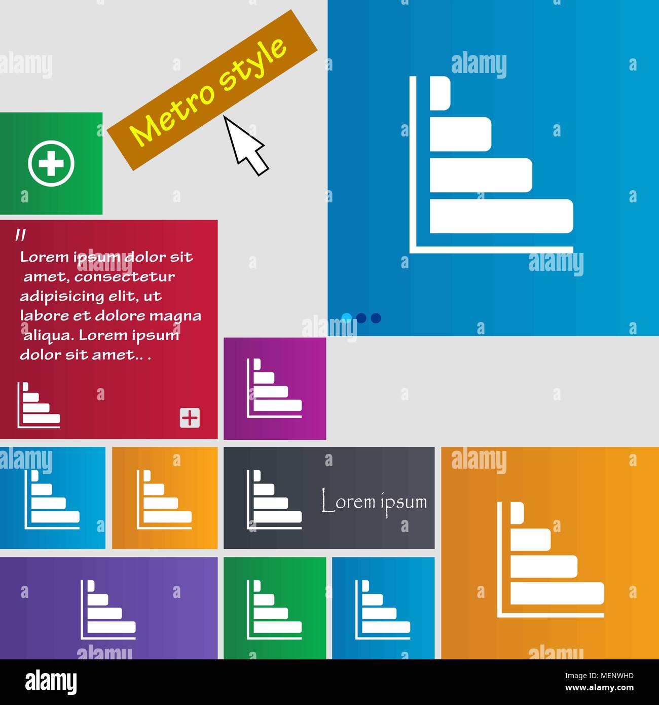 Infographic icon sign. buttons. Modern interface website buttons with cursor pointer. Vector ...