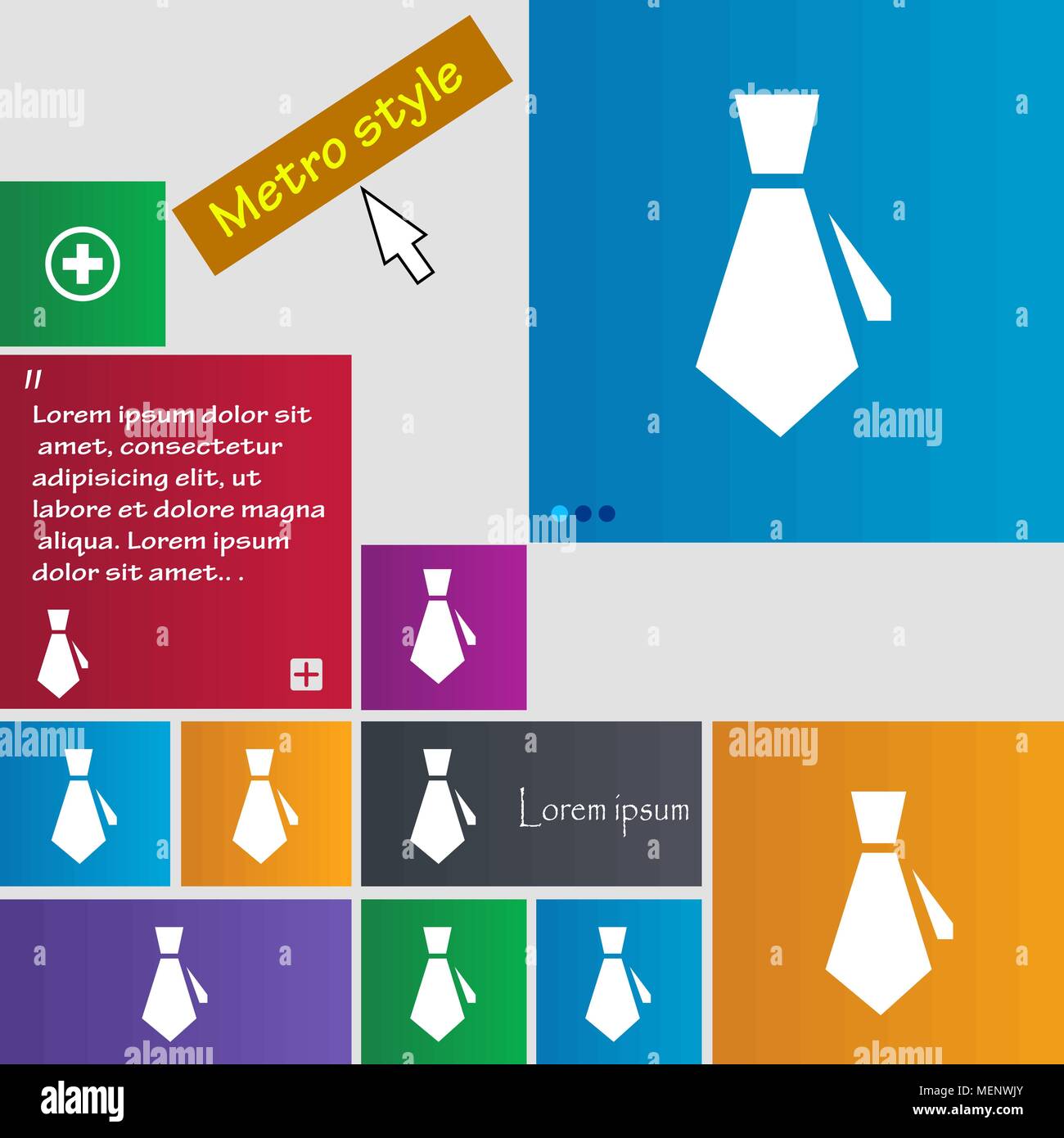 tie icon sign. buttons. Modern interface website buttons with cursor pointer. Vector ...