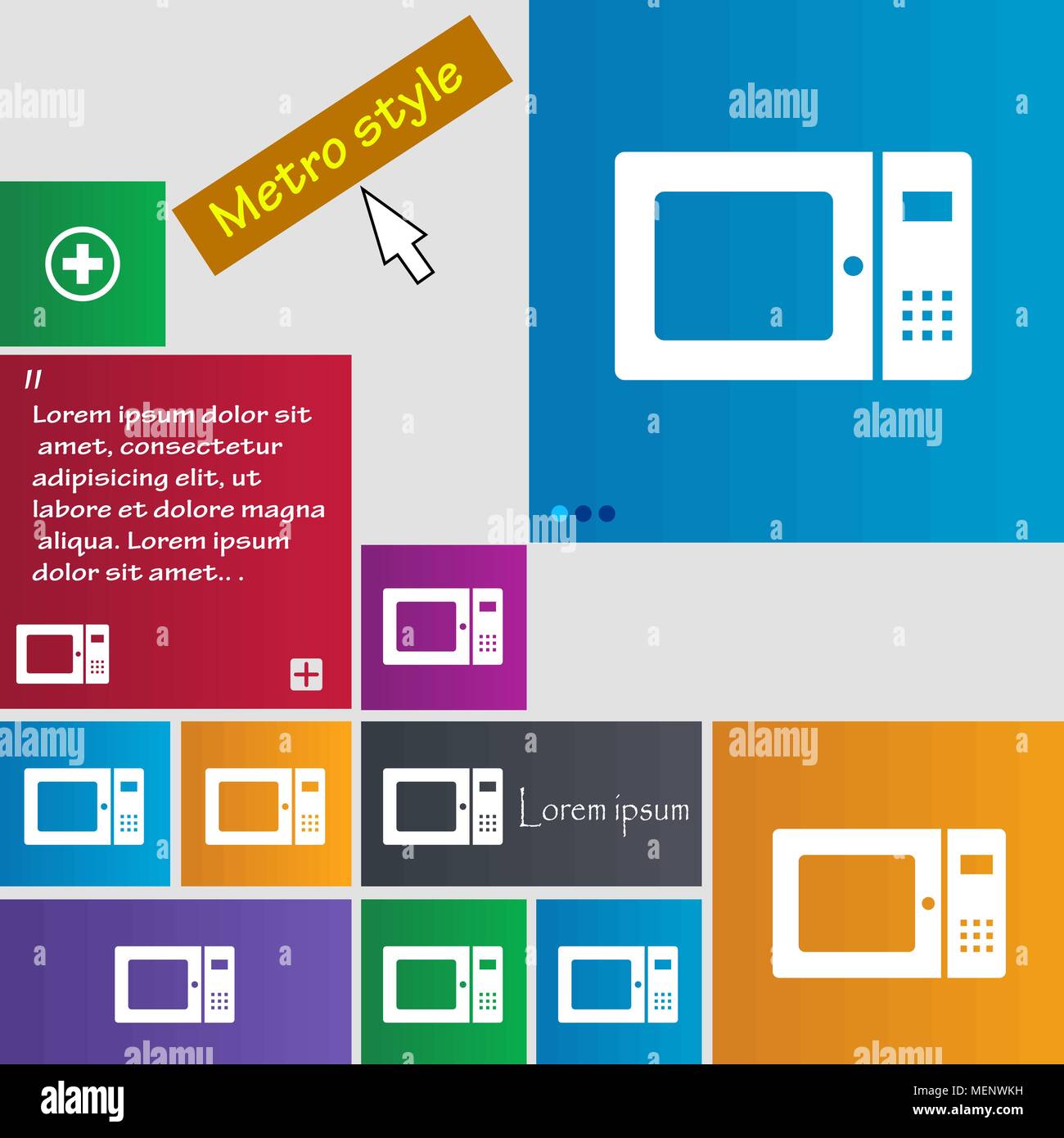 microwave icon sign. buttons. Modern interface website buttons with ...