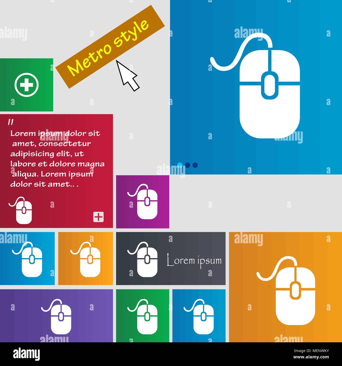 Computer mouse icon sign. buttons. Modern interface website buttons with cursor pointer. Vector ...