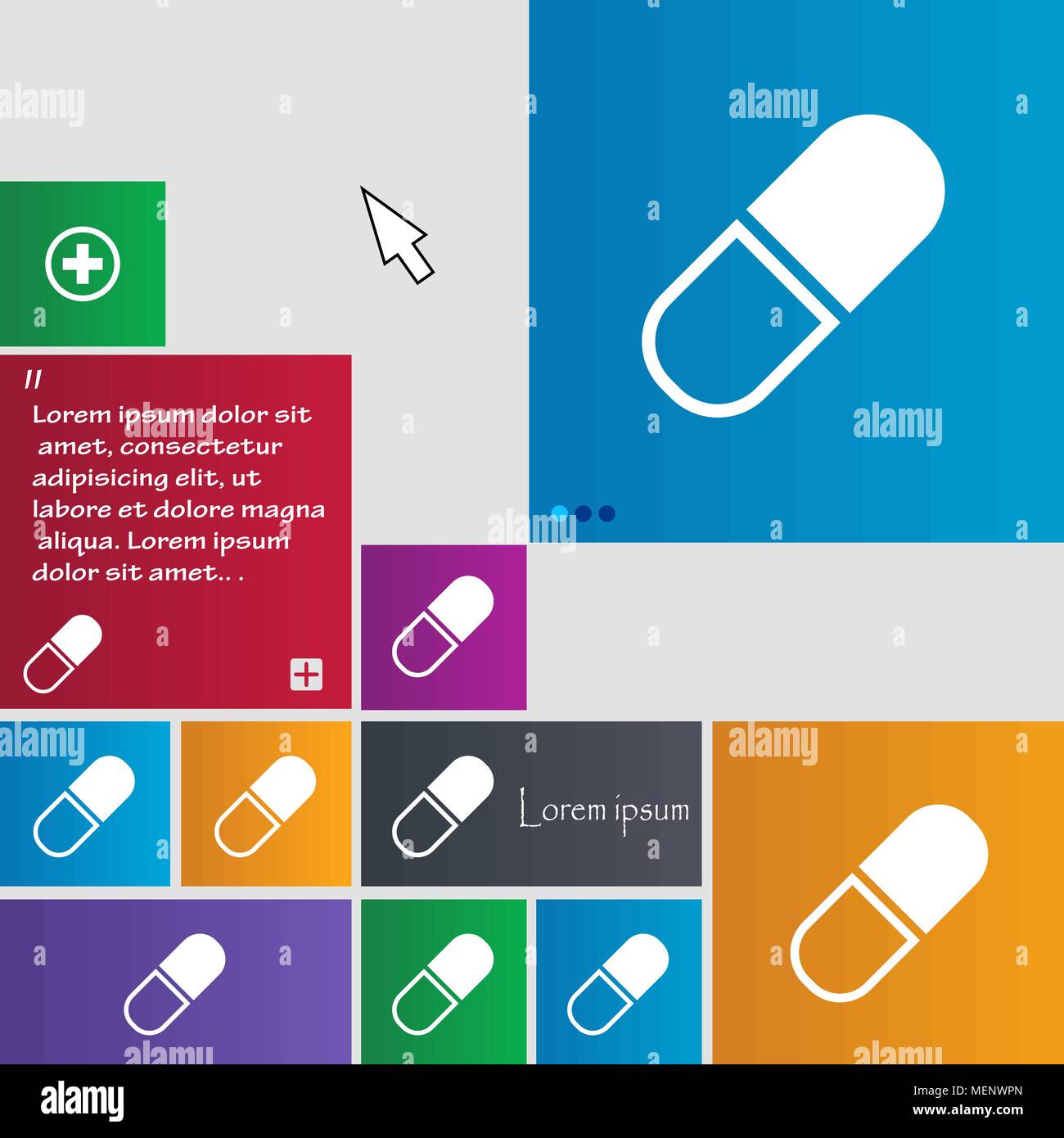 pill icon sign. buttons. Modern interface website buttons with cursor ...