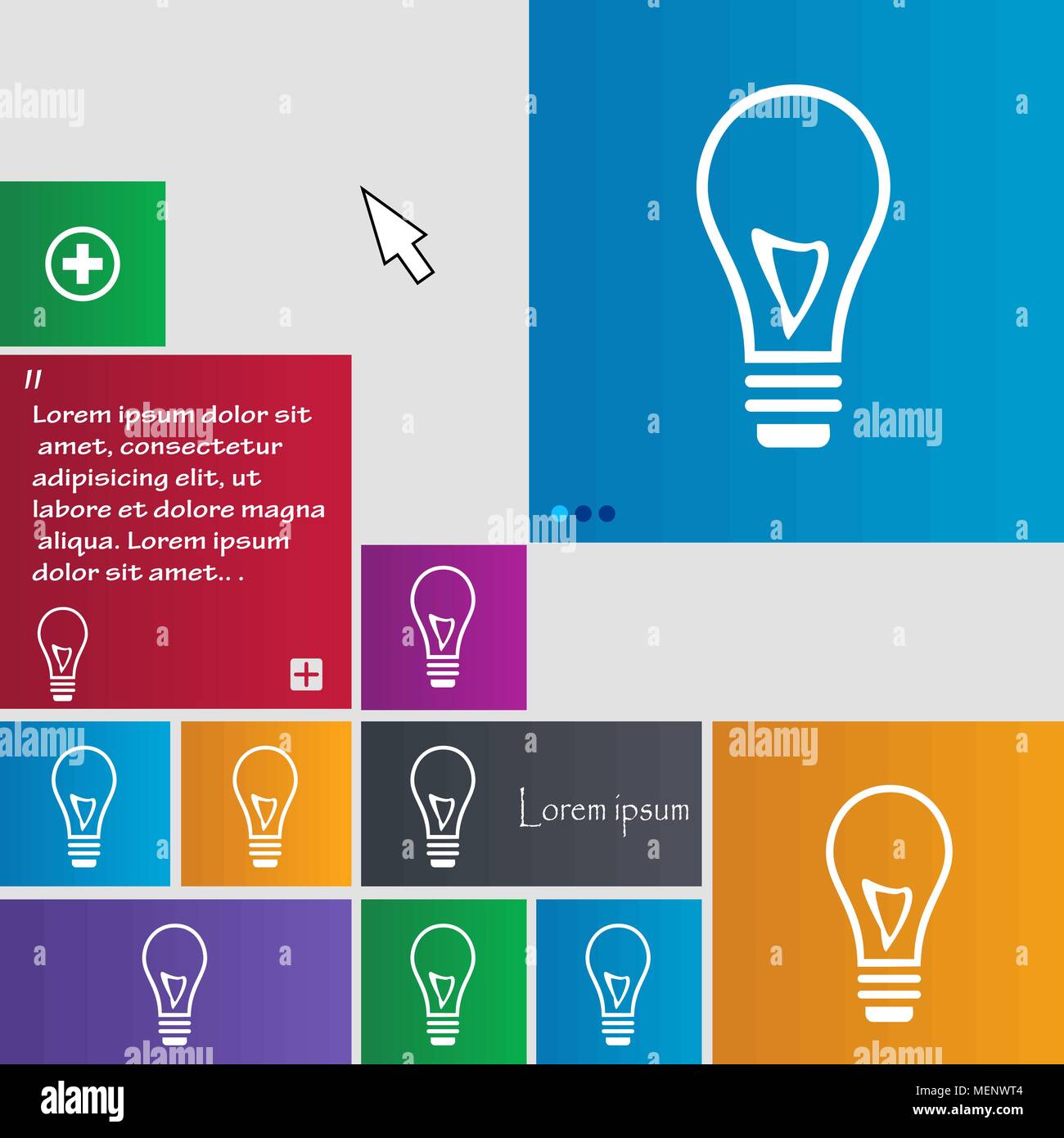 Light bulb icon sign. buttons. Modern interface website buttons with ...
