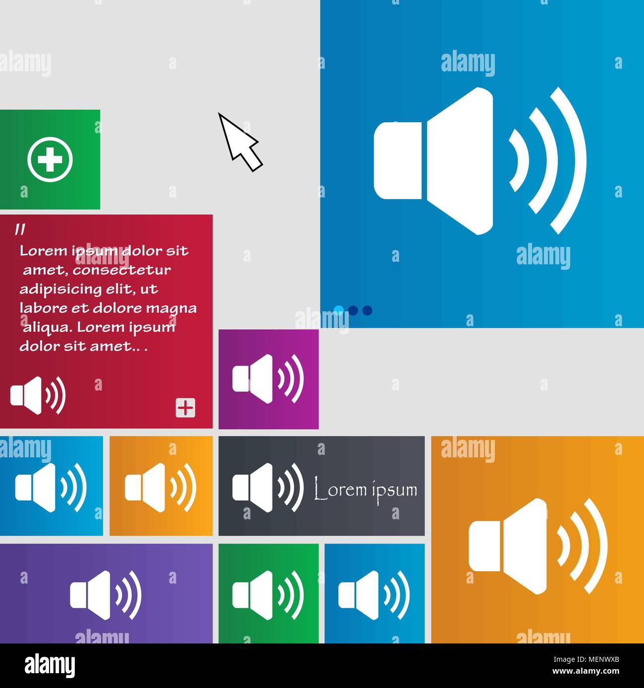 Speaker volume icon sign. buttons. Modern interface website buttons ...