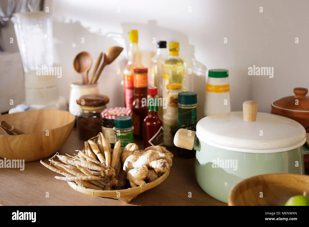 Ginger and Lesser Galangal or Kra Chai is useful herb are used in Thai ...