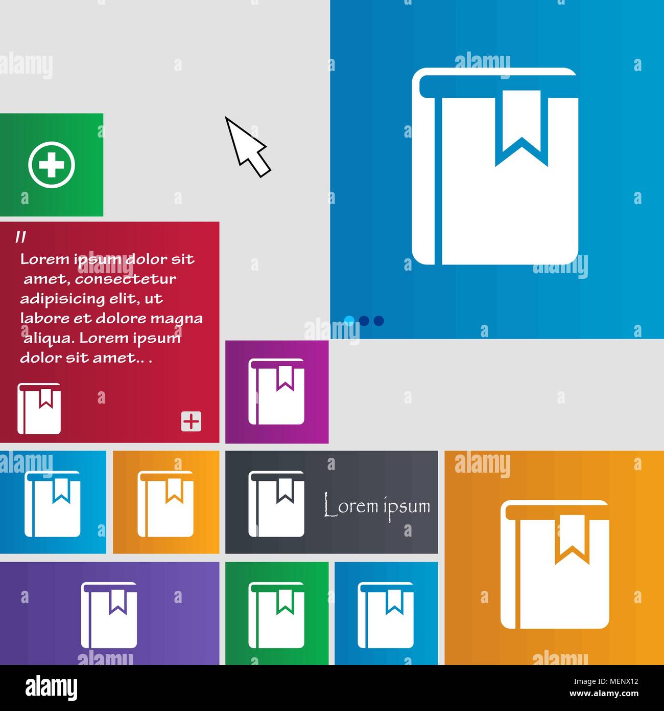 Book bookmark icon sign. buttons. Modern interface website buttons with ...