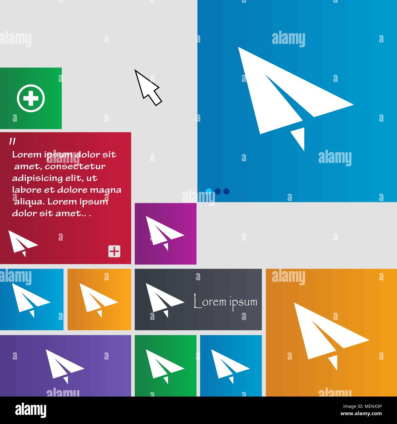 Paper Airplane Icon Sign Buttons Modern Interface Website Buttons With Cursor Pointer Vector 0356