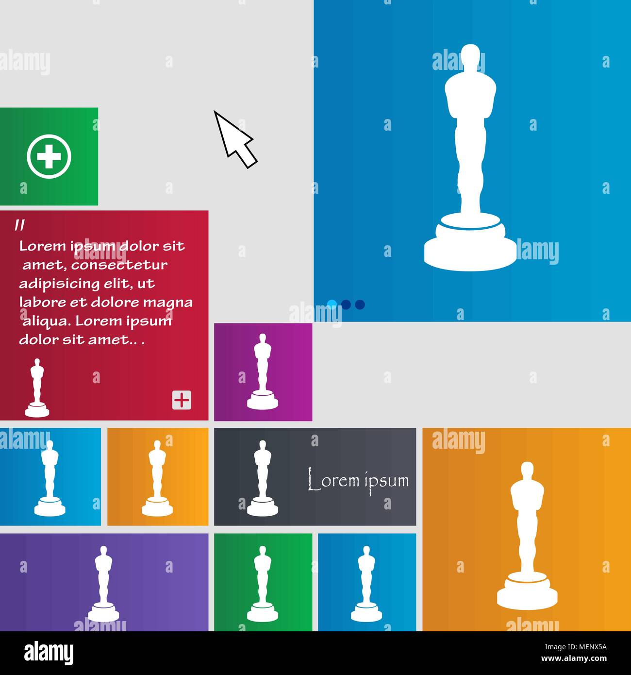 Oscar statuette icon sign. buttons. Modern interface website buttons ...