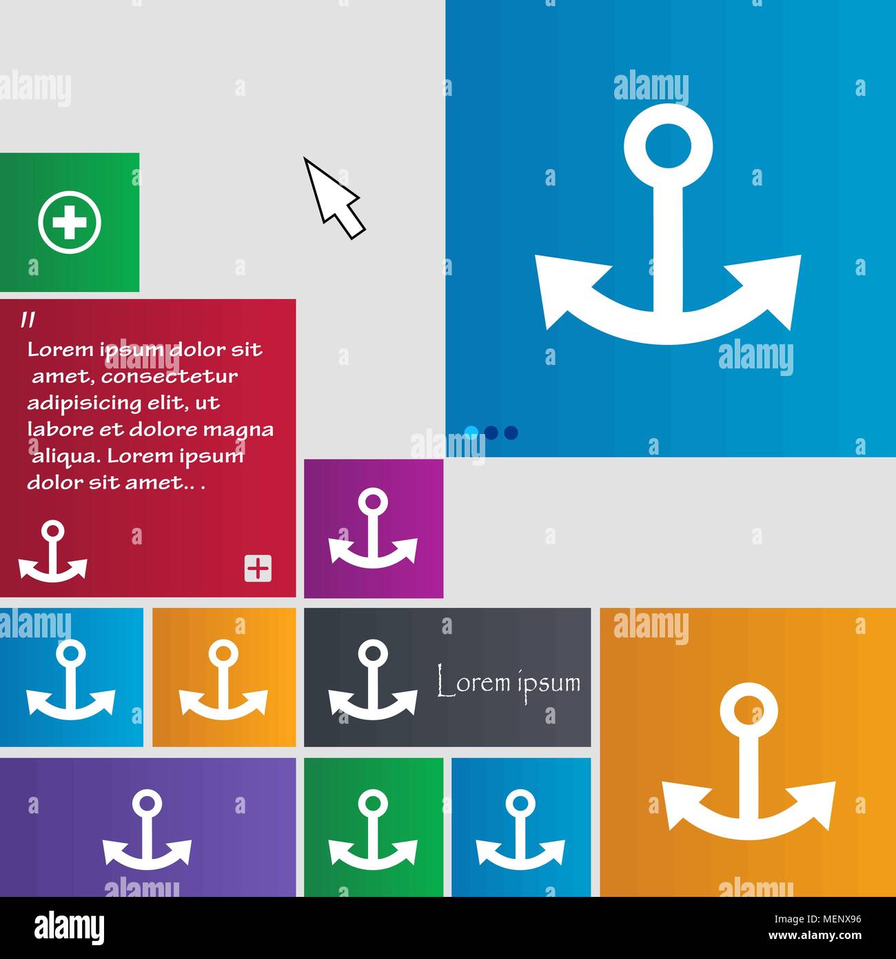 Anchor icon sign. buttons. Modern interface website buttons with cursor pointer. Vector ...