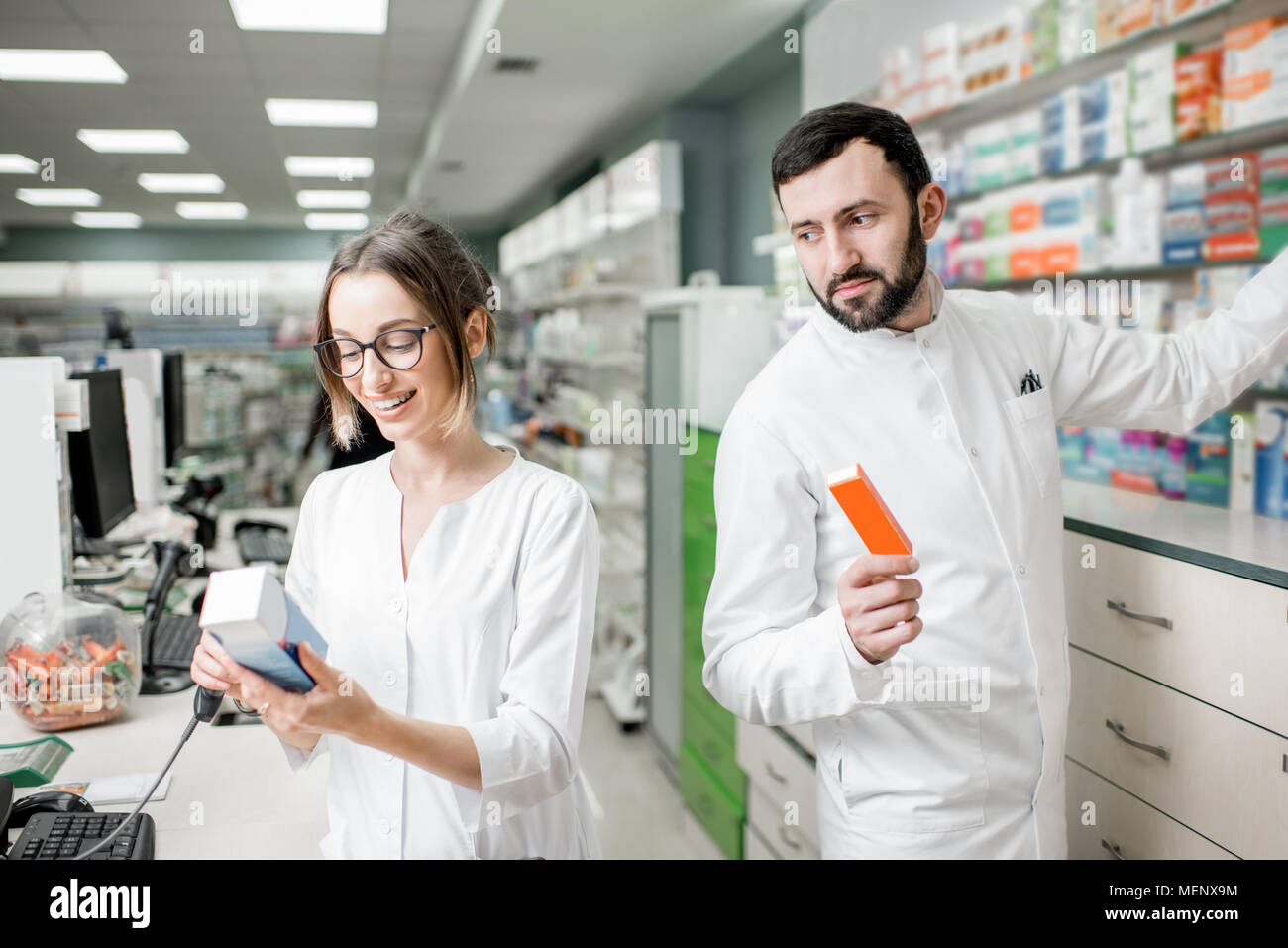 Pharmacists desk hi-res stock photography and images - Alamy