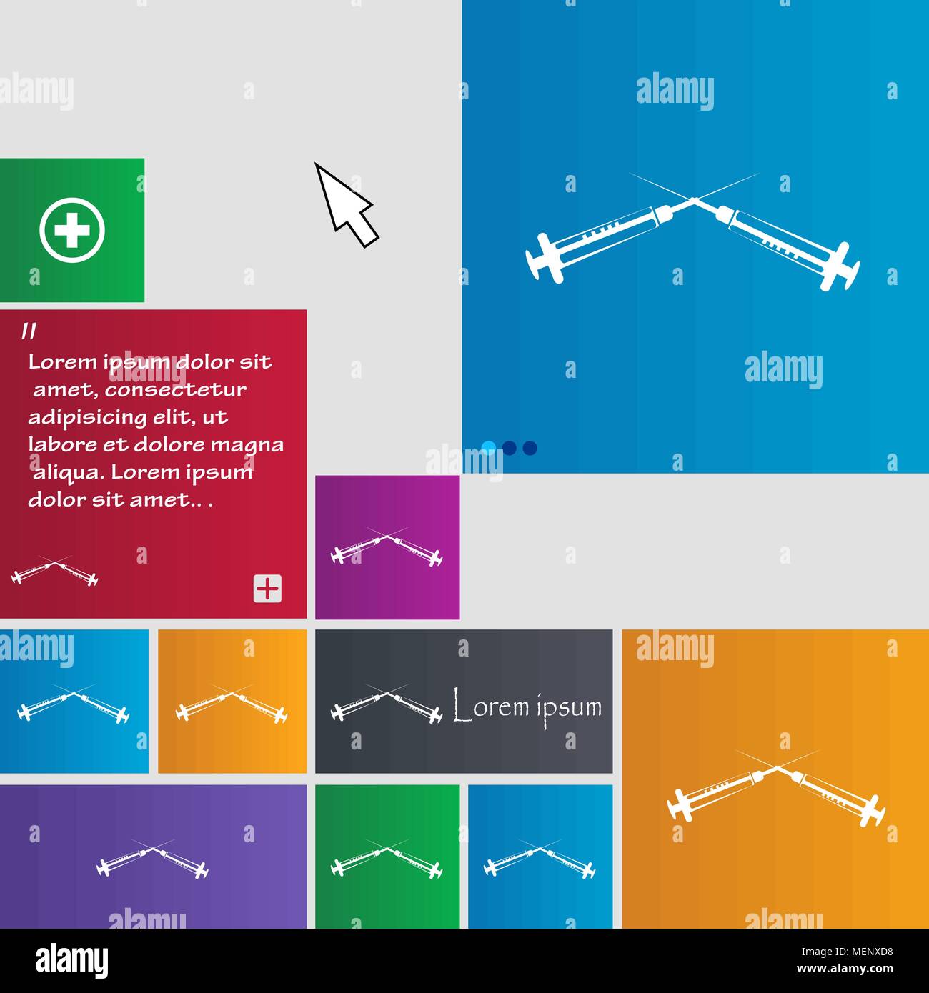 Syringes Icon Sign Buttons Modern Interface Website Buttons With Cursor Pointer Vector 8178