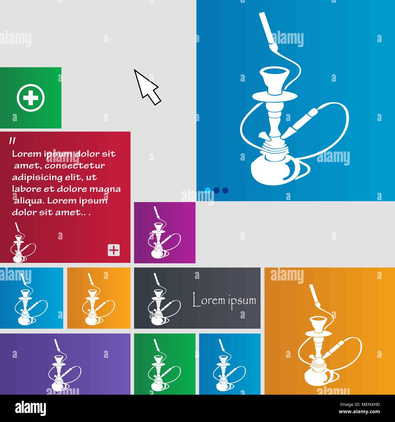 Hookah icon sign. buttons. Modern interface website buttons with cursor ...